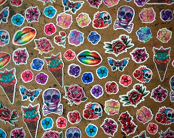 Full Color Sticker or Magnet Kitty Cone by Carissa Rose Colorful Ice ...