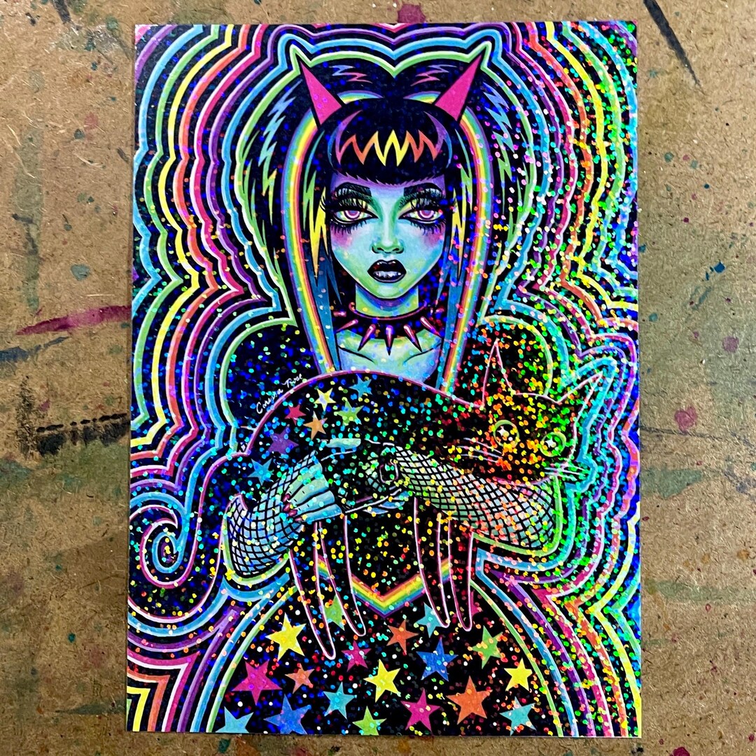 Holographic Art Print | Codependent | 5x7 Inches | Sparkling Lowbrow ...