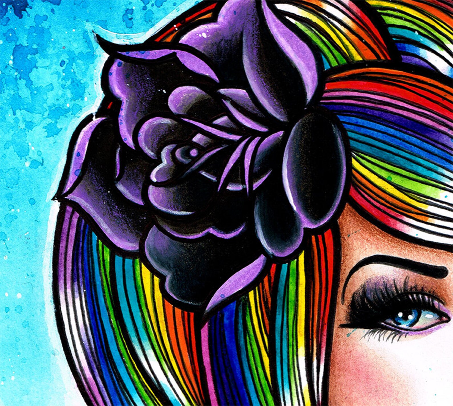 ORIGINAL Painting - 8x10 Inch Watercolor and Mixed Media - Lollipop ...
