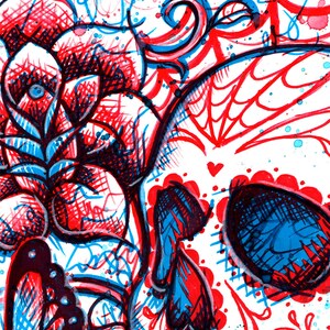 Neon Death 2 Signed Art Print 5x7, 8x10, or 10.5x13.8 in Tattoo Flash ...