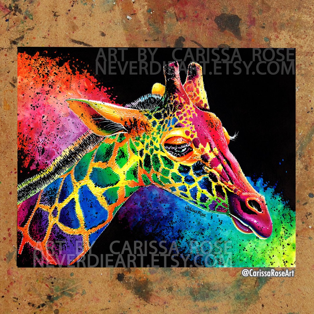 Colorful Giraffe Art