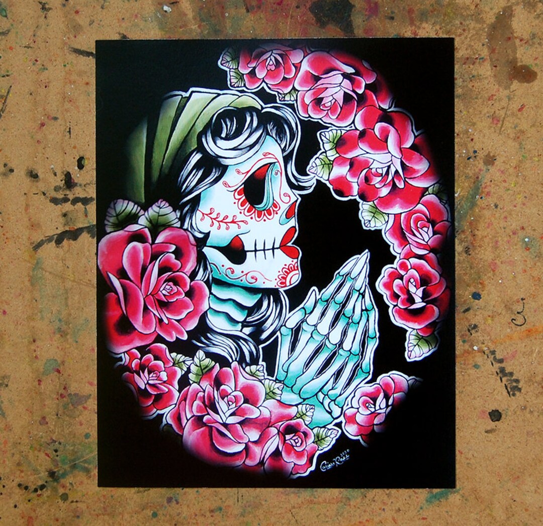 Gypsy Sugar Skull Drawing