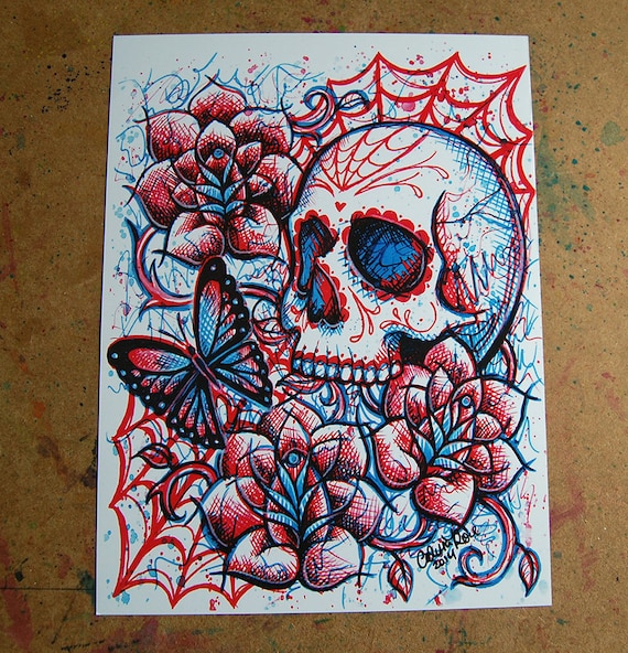 Neon Death 2 Signed Art Print 5x7 8x10 or 11x14 in | Etsy