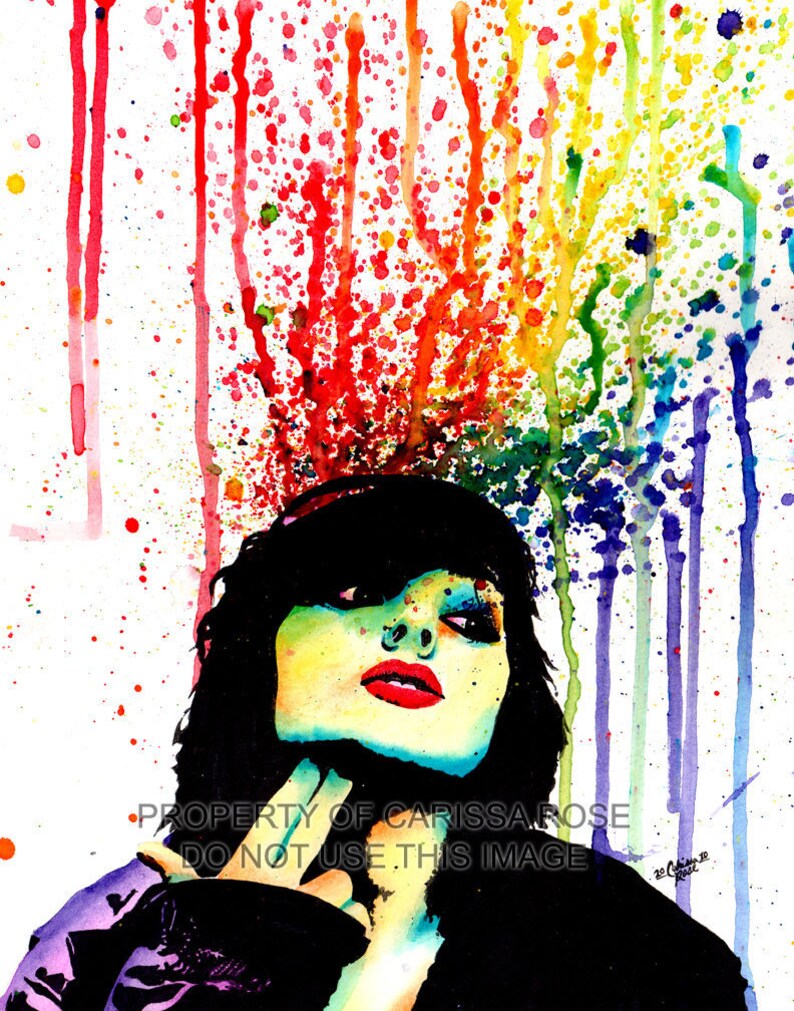 Edgy Punk Rock Rainbow Pop Art Portrait Wall Art Print Etsy