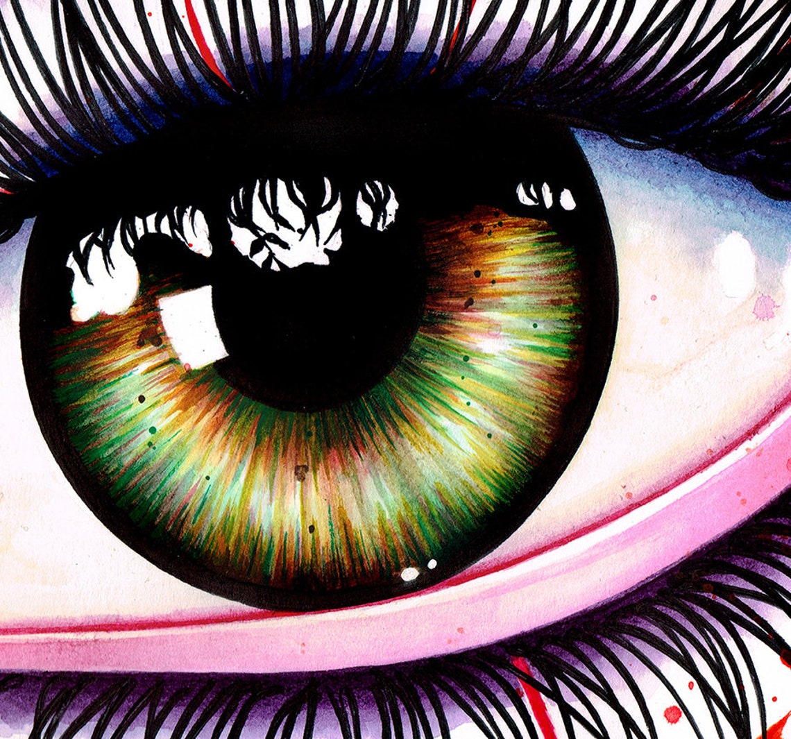 ORIGINAL 11x14 in Watercolor Painting | Autumn Eye | Pretty Colorful ...