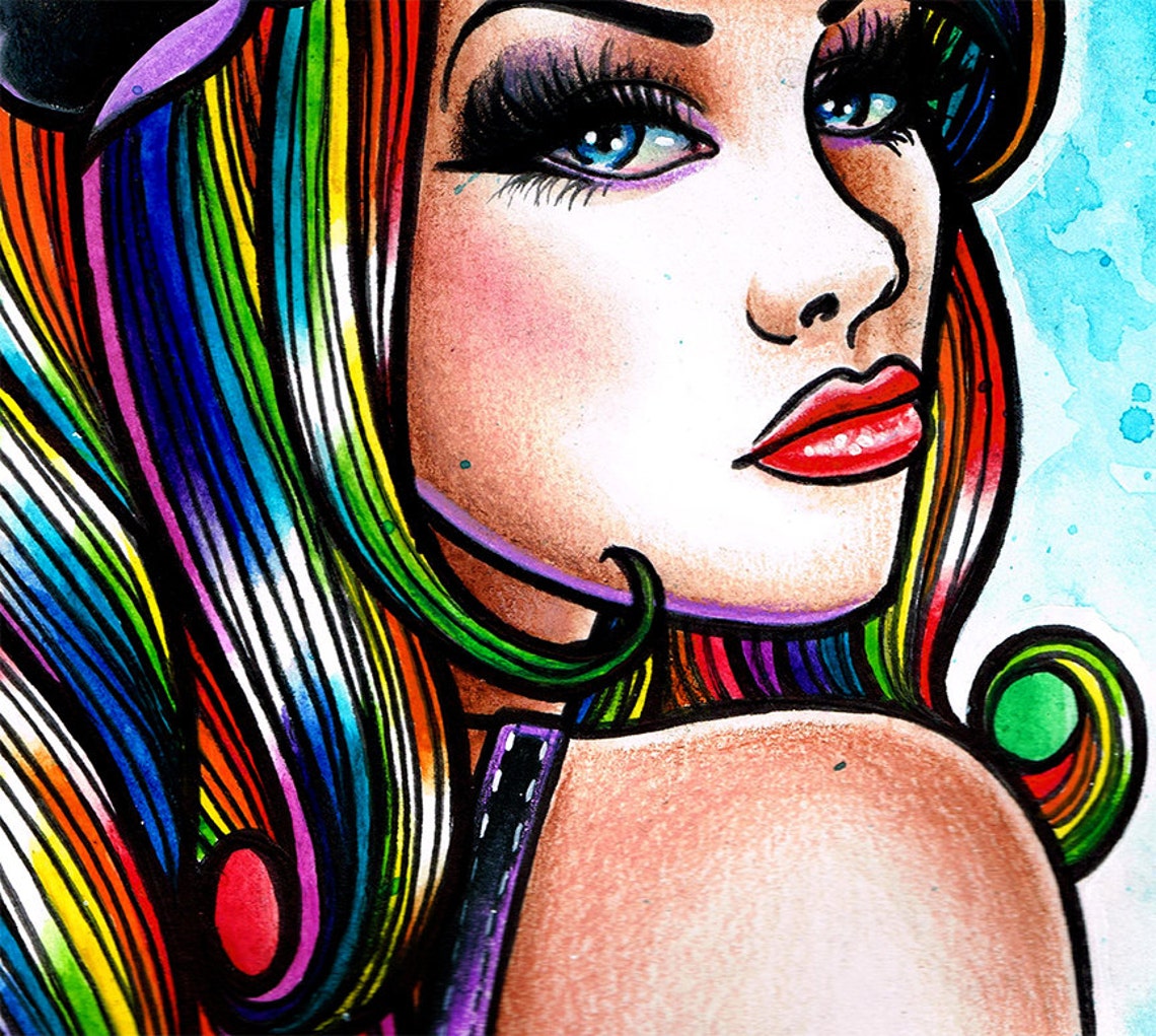 ORIGINAL Painting - 8x10 Inch Watercolor and Mixed Media - Lollipop ...
