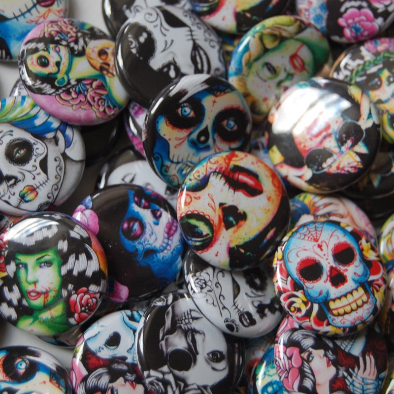 Sugar Skull Pin - Etsy