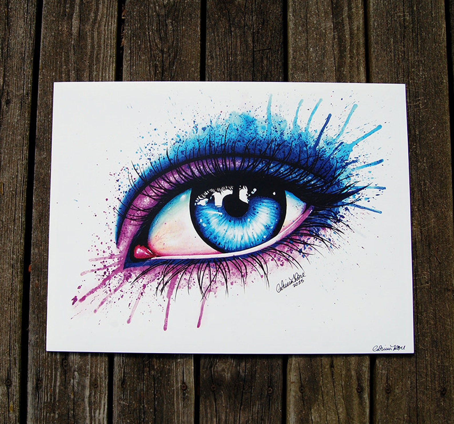 Art Print Eye Poster Colorful Pop Art Pink Splatter - Etsy