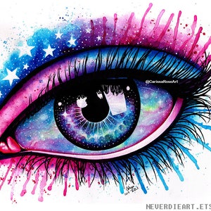 ORIGINAL 11x15 In. Painting - Galaxy Eye - Etsy