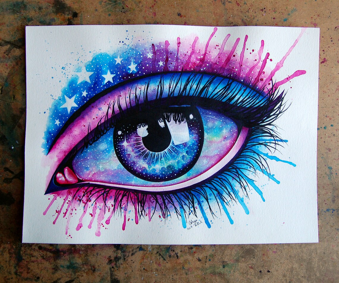 ORIGINAL 11x15 In. Painting Galaxy Eye - Etsy