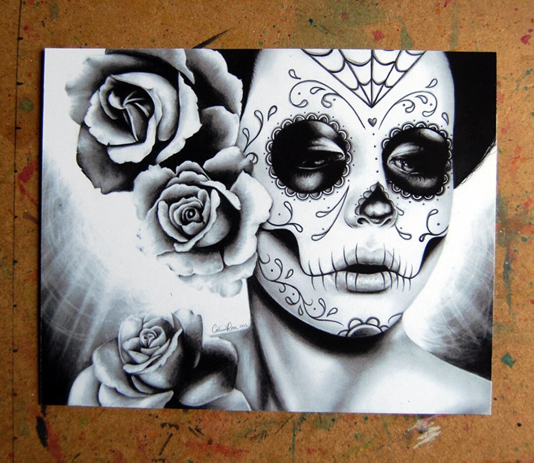 Art Print Felicity Poster Black and White Day of the Dead - Etsy UK