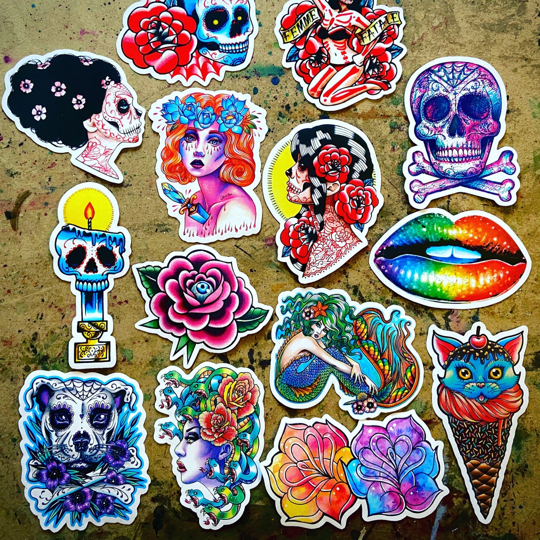 PICK Your OWN SET of Full Color Stickers | Vinyl Stickers Old School ...