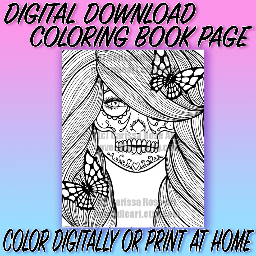 Digital Download Print Your Own Coloring Book Outline Page - Day of the ...