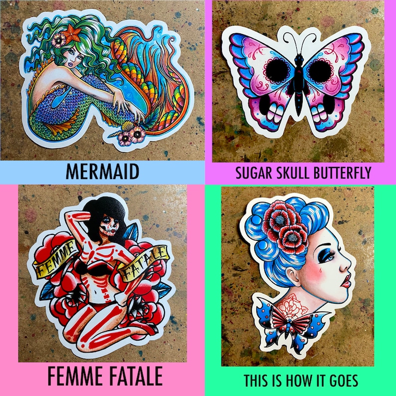 PICK Your OWN SET of Full Color Stickers Vinyl Stickers Old - Etsy