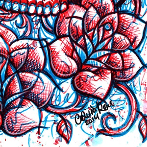 Neon Death 2 Signed Art Print 5x7, 8x10, or 10.5x13.8 in Tattoo Flash ...