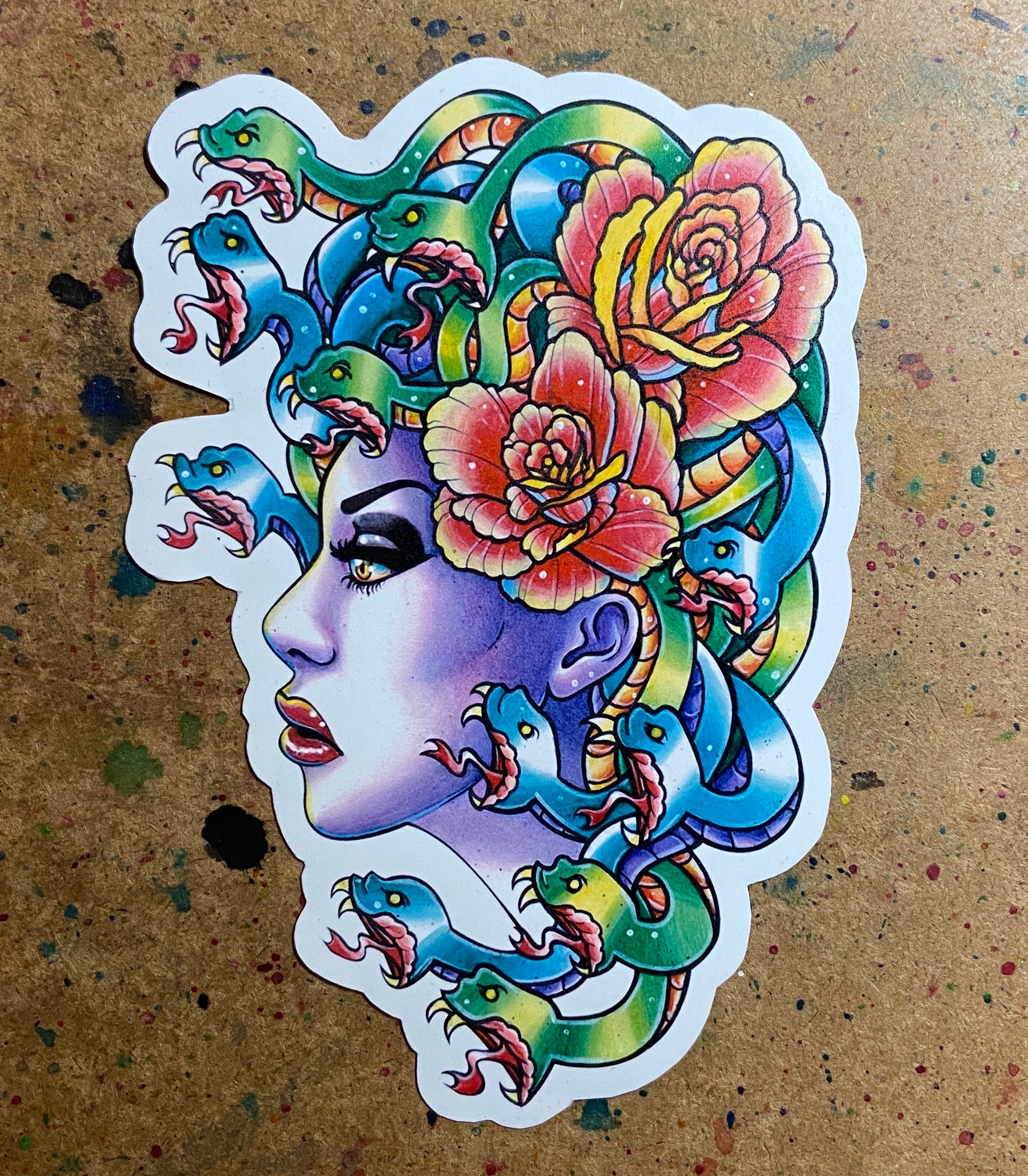 Full Color Sticker Vinyl Sticker Old School Tattoo Flash - Etsy