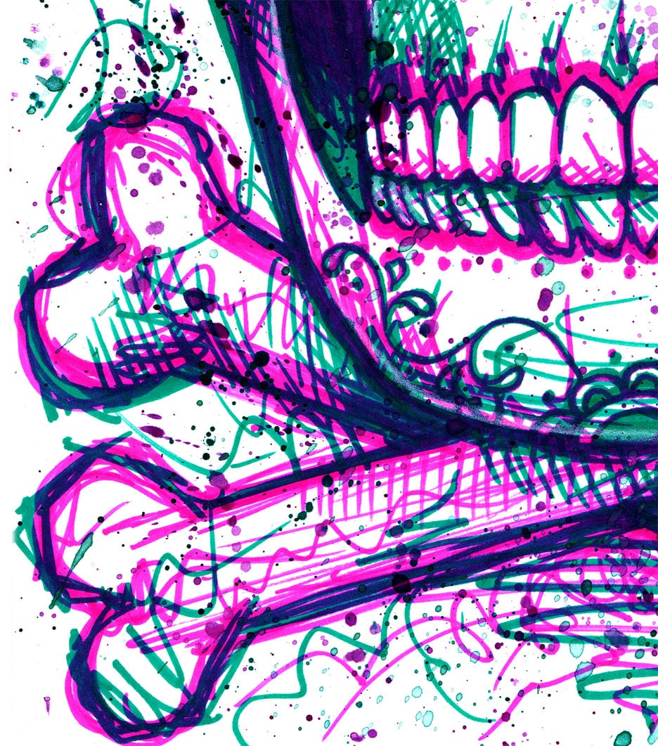 Art Print Neon Death Poster Pop Art Day of the Dead - Etsy