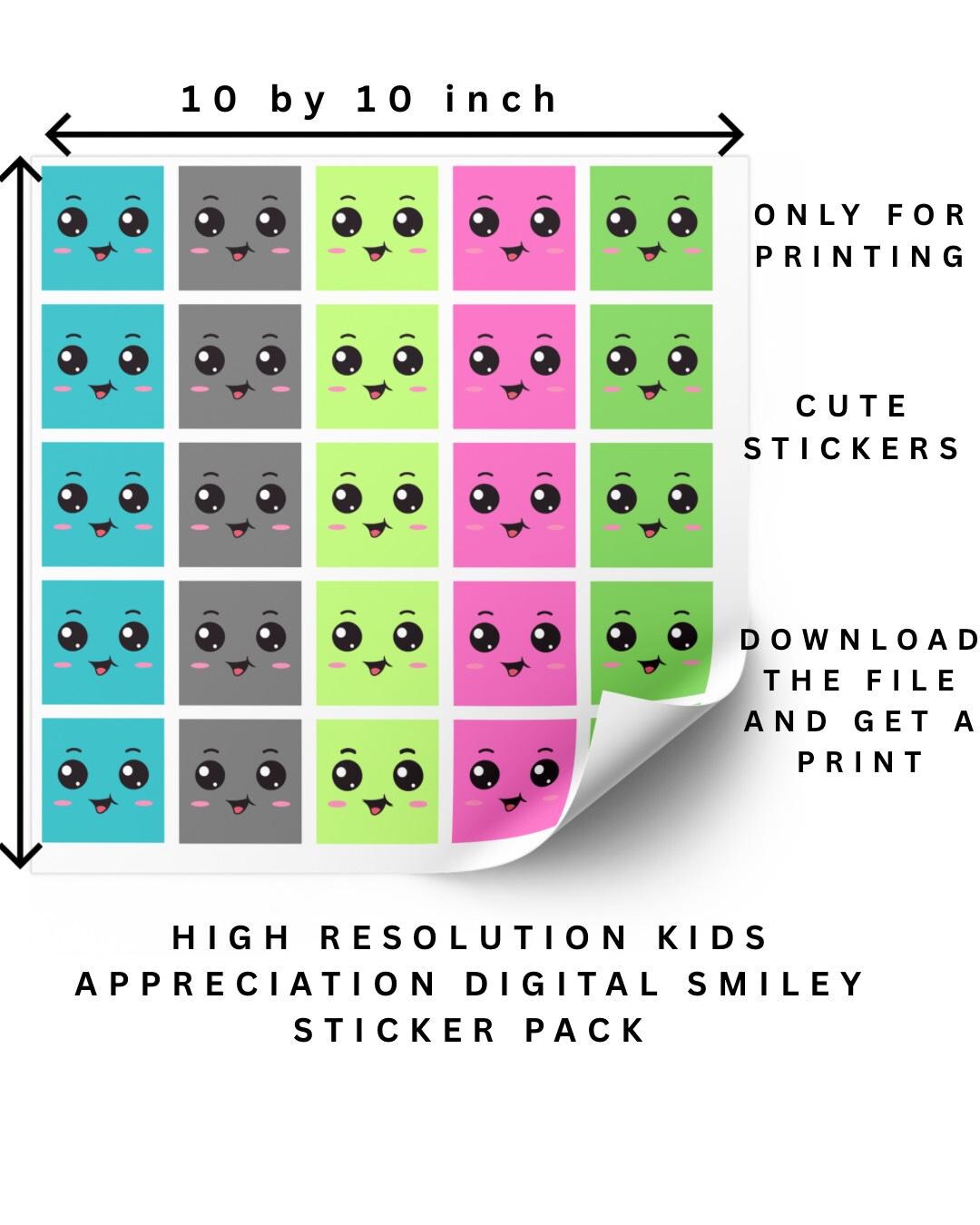 Smiley Rewards – Printable Appreciation Stickers for Kids, Png File ...