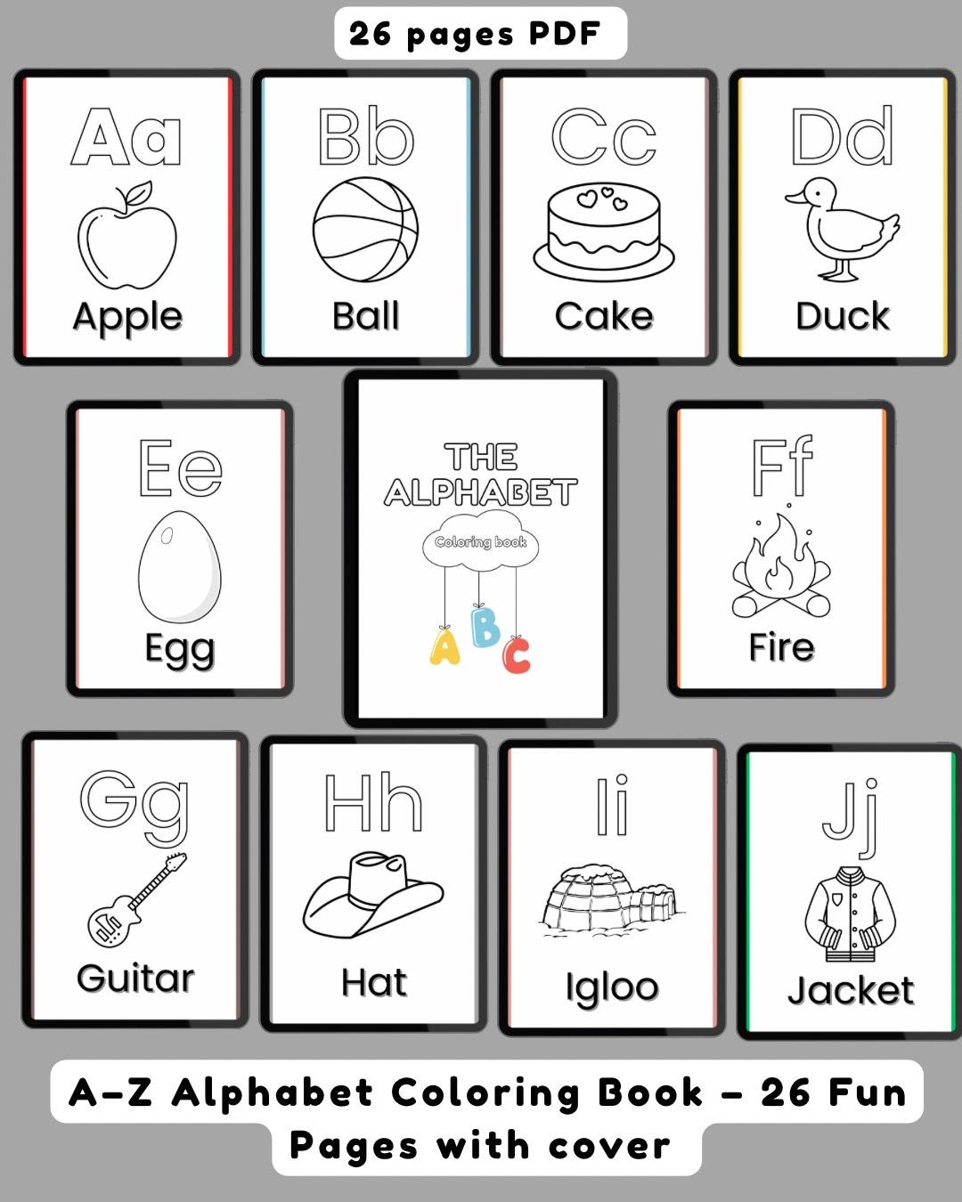 Alphabet Coloring Book A-Z – 26 Printable Letters PDF for Preschool ...