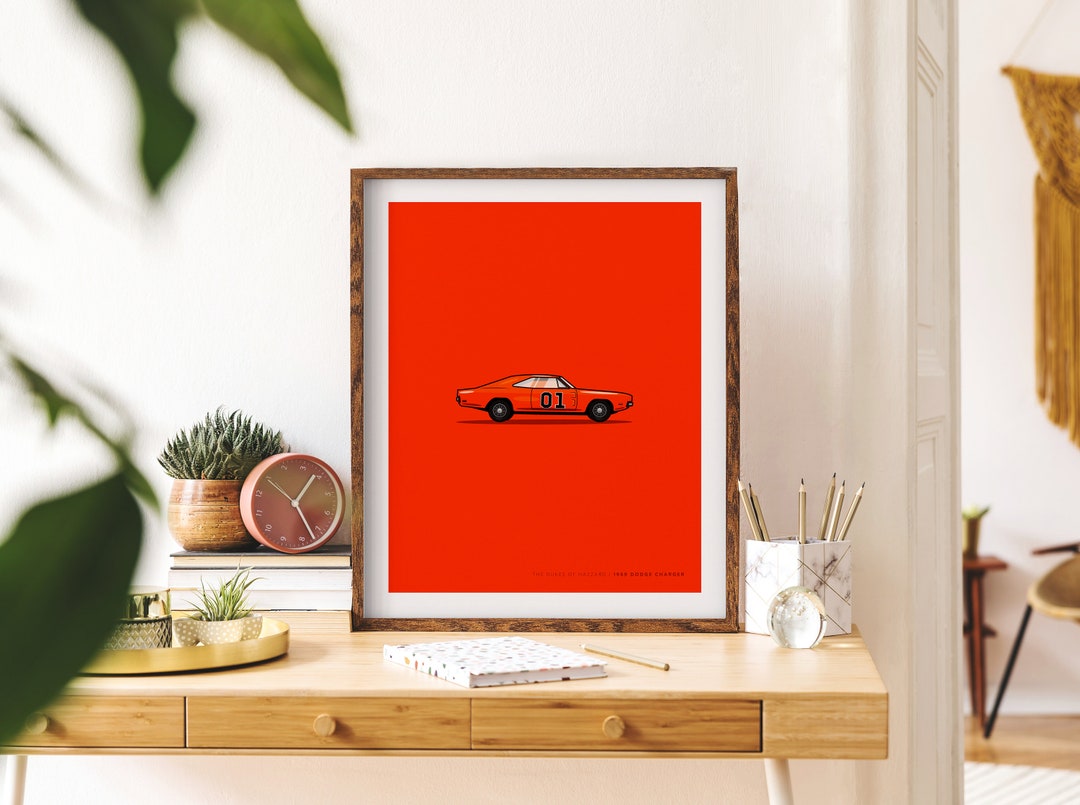 The General Lee, Dodge Charger, Dukes of Hazzard Wall Art Printable ...