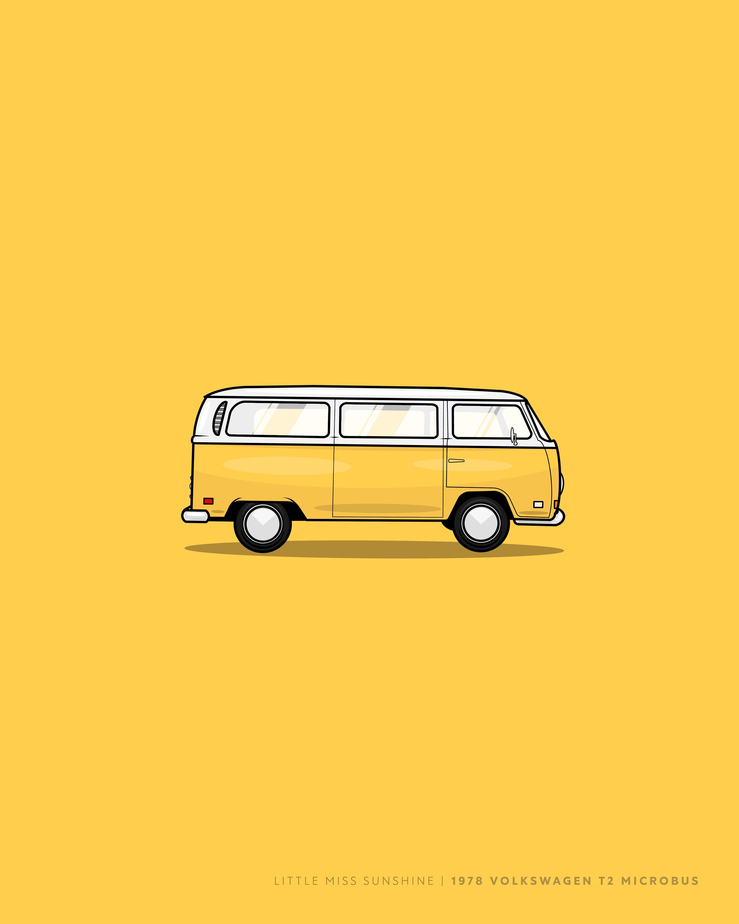VW T2 Microbus Little Miss Sunshine Wall arte imprimible | Etsy