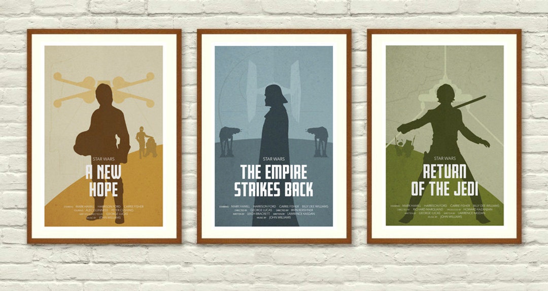 Star Wars Original Trilogy Minimalist Posters, Star Wars Wall Art ...