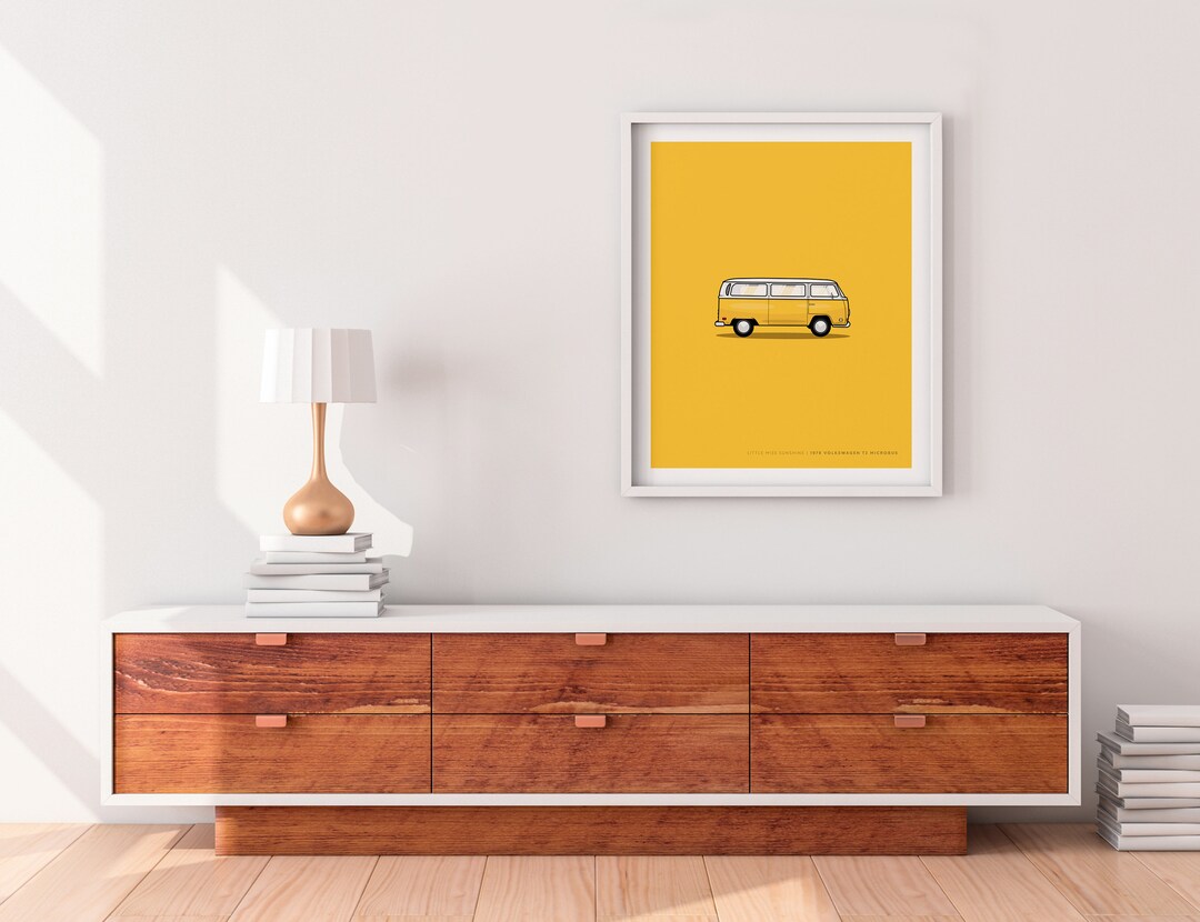VW T2 Microbus, Little Miss Sunshine Poster Print, Movie Car Poster ...