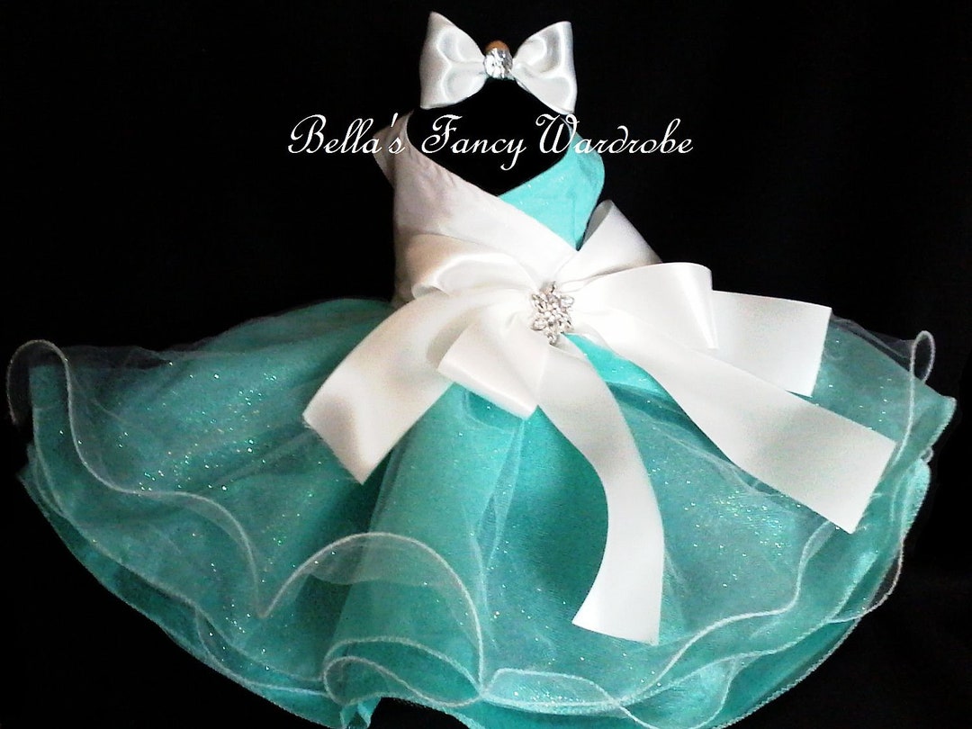 Aqua Dog Dress, Tiffany Dog Dress, Dog Clothes, Formal Dog Dress, Dog ...
