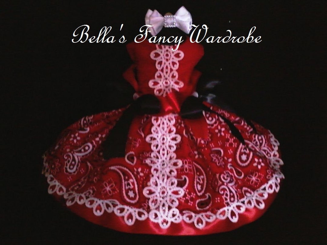 Red Dog Dress, Red and White Dog Dress, Dog Dress, Black Dog Dress, Dog ...