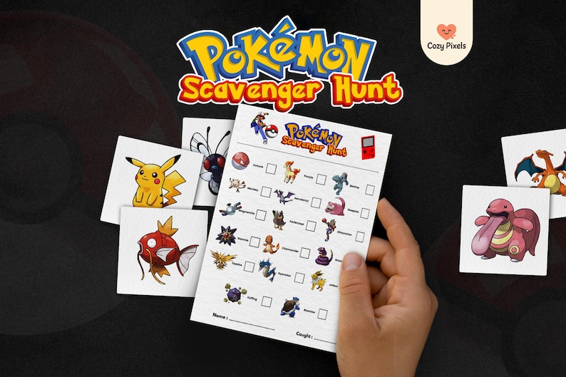 Pokemon Scavenger Hunt Activity Pack, Printable Party Game for Kids ...