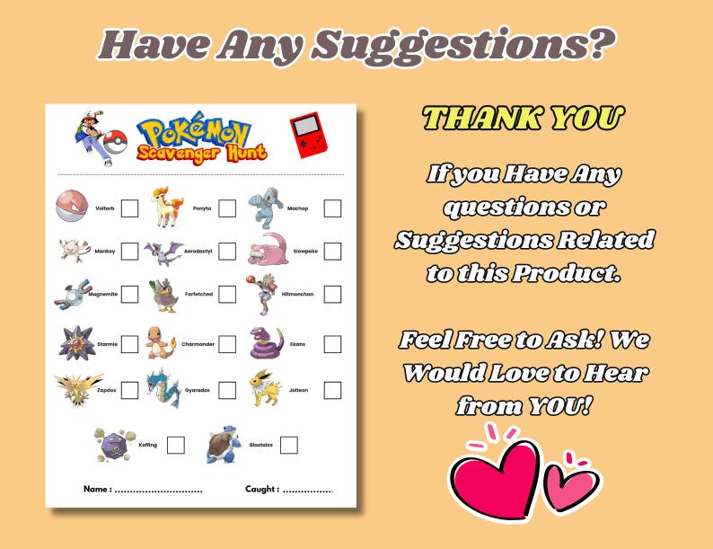 Pokemon Scavenger Hunt Activity Pack, Printable Party Game for Kids ...