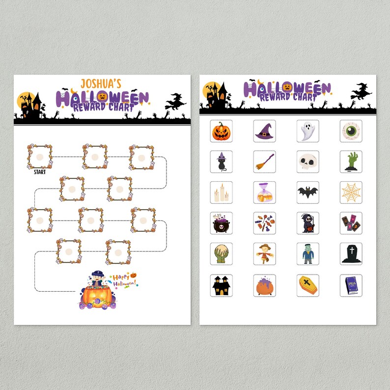 Halloween Reward Chart for Kids | Printable Scavenger Hunt Chart ...