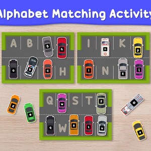 Alphabet Cars Park, Busy Book Pages, Printable Activity, ABC Toddler ...