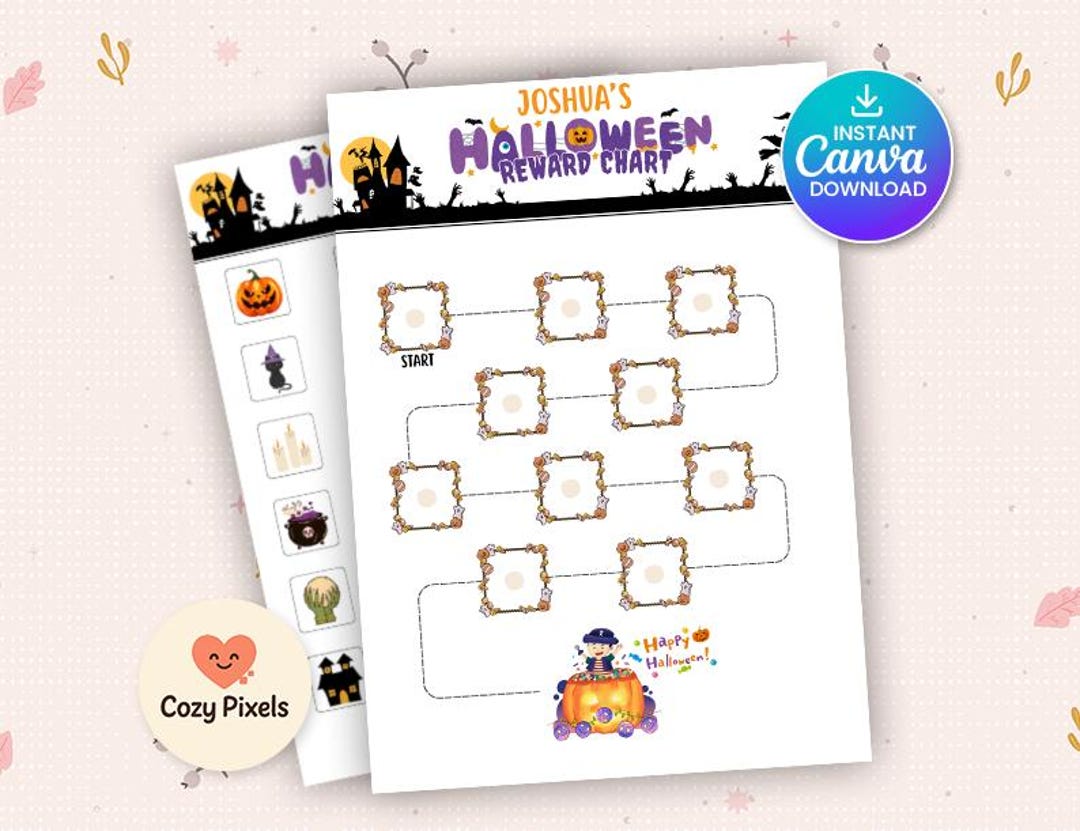 Halloween Reward Chart for Kids | Printable Scavenger Hunt Chart ...