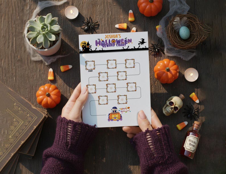 Halloween Reward Chart for Kids | Printable Scavenger Hunt Chart ...
