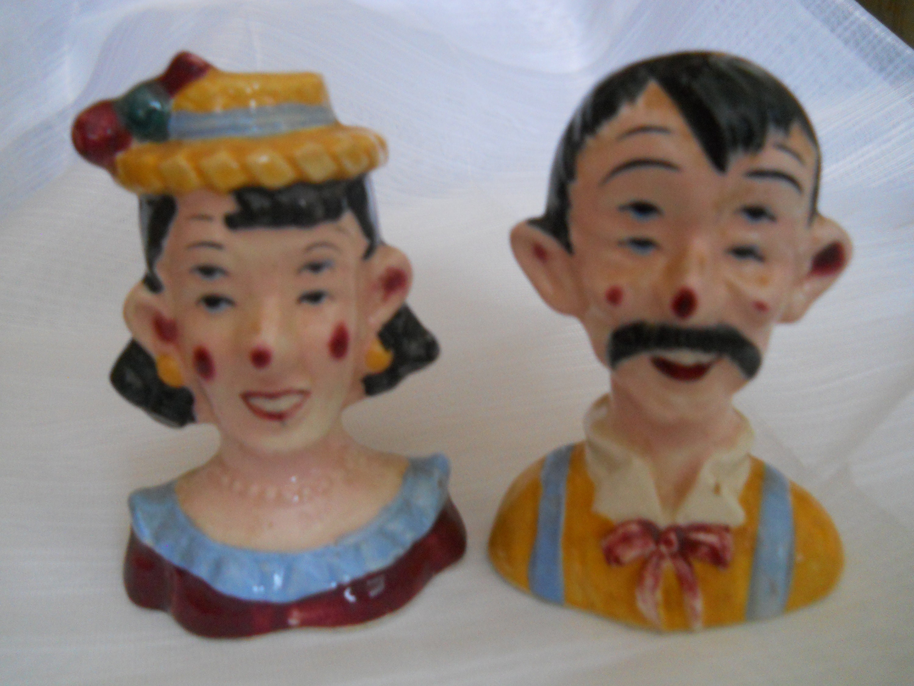 Four Eyed Man and Woman Salt and Pepper Shakers - vintage, collectible ...