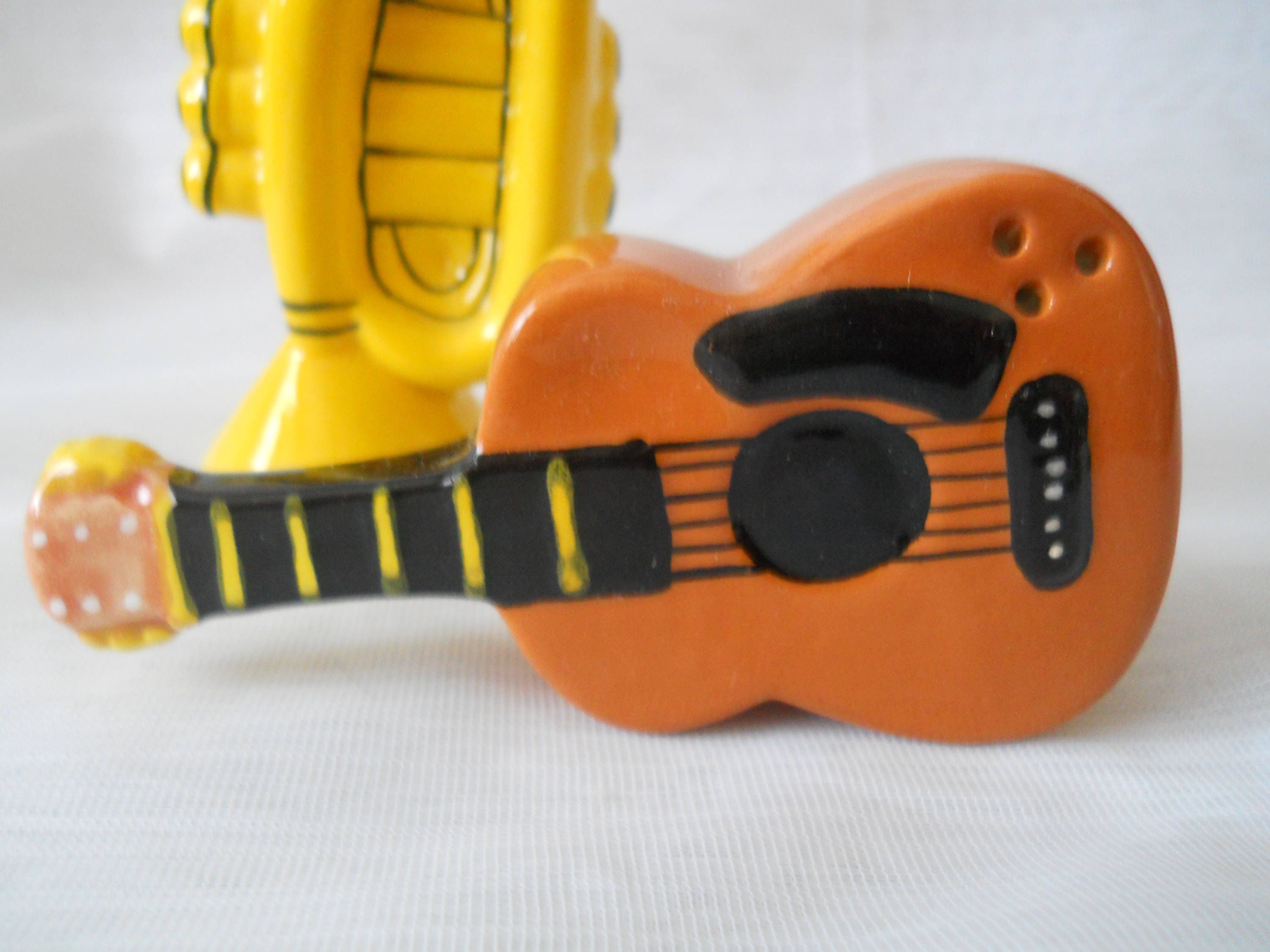 Guitar and Trumpet Salt and Pepper Shakers - vintage, collectible ...