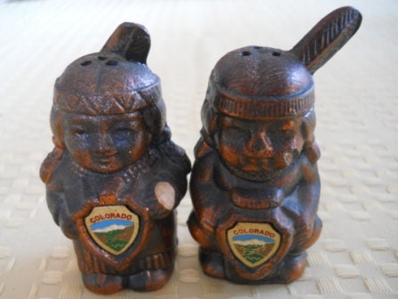American Indian Salt and Pepper Shakers - Vintage, Collectible, Souvenir