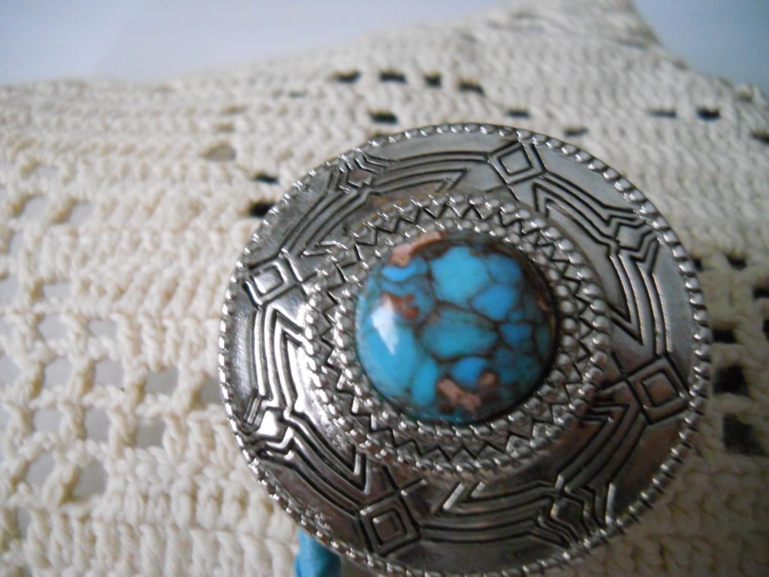 Turquoise Bolero Pin - vintage, collectible, brooch