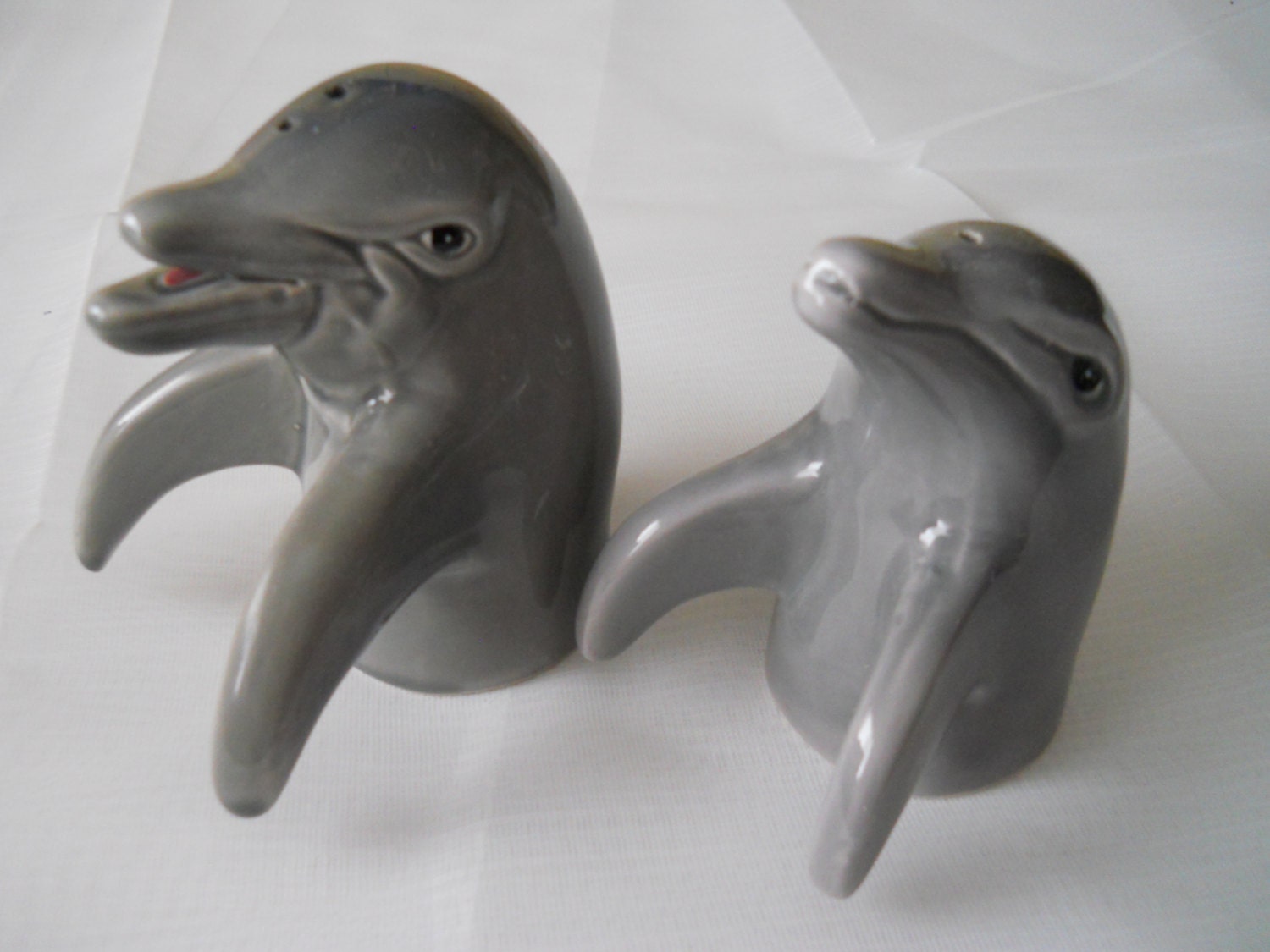 Dolphin Salt and Pepper Shakers - vintage, collectible, kitchen, serving