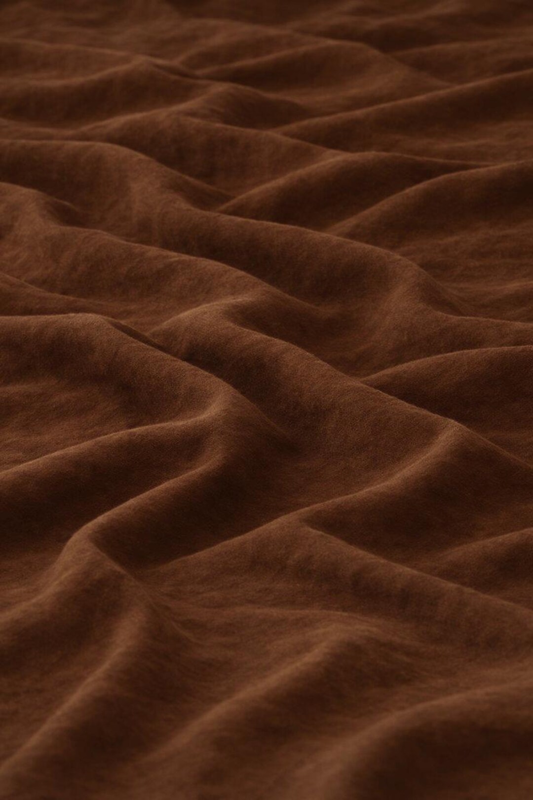 Extra Wide Stonewashed Cotton Fabric – Deep Brown - Linen Look - 240 Cm ...