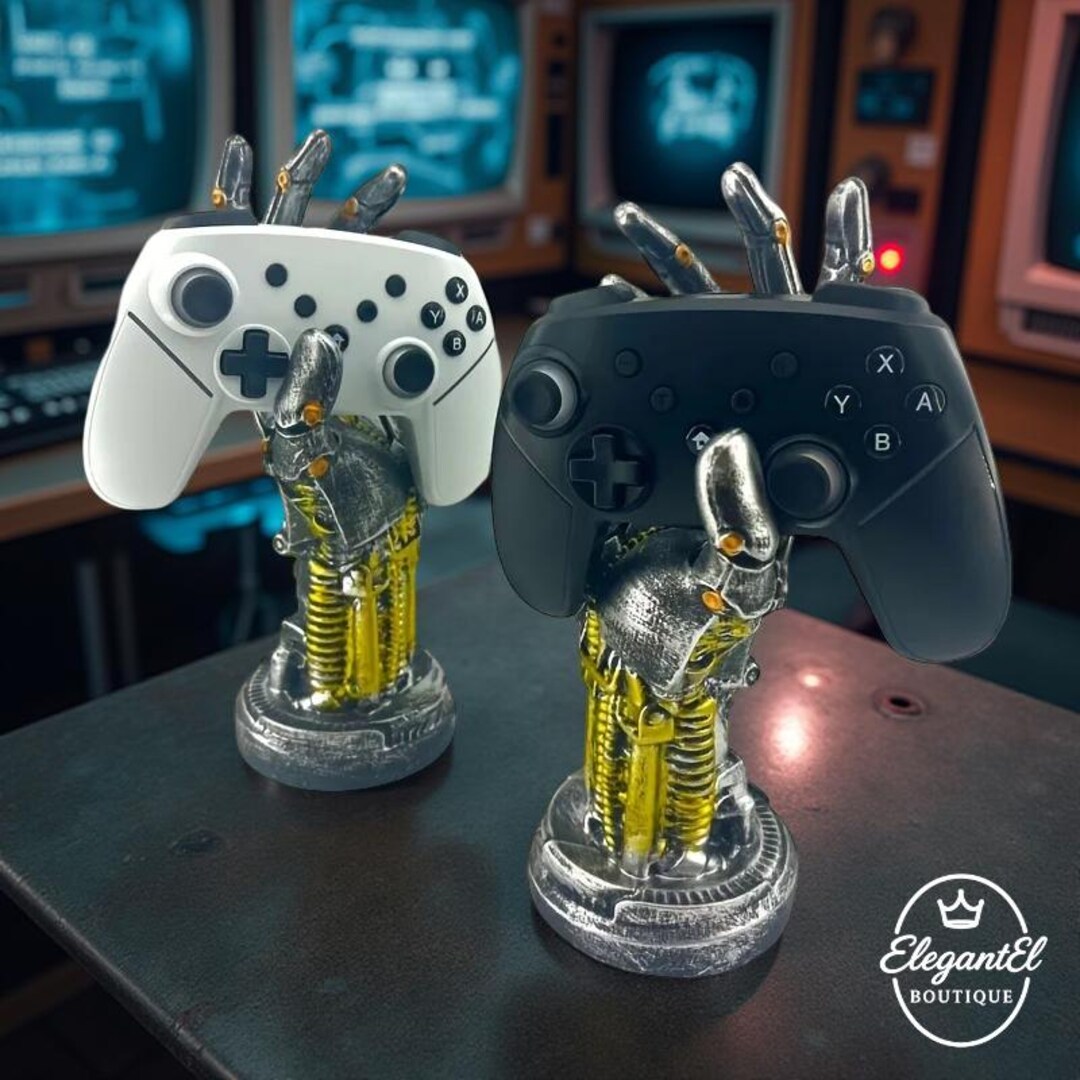 Cyberpunk Robot Hand Controller Holder Stand – Resin Gaming Desk Decor ...
