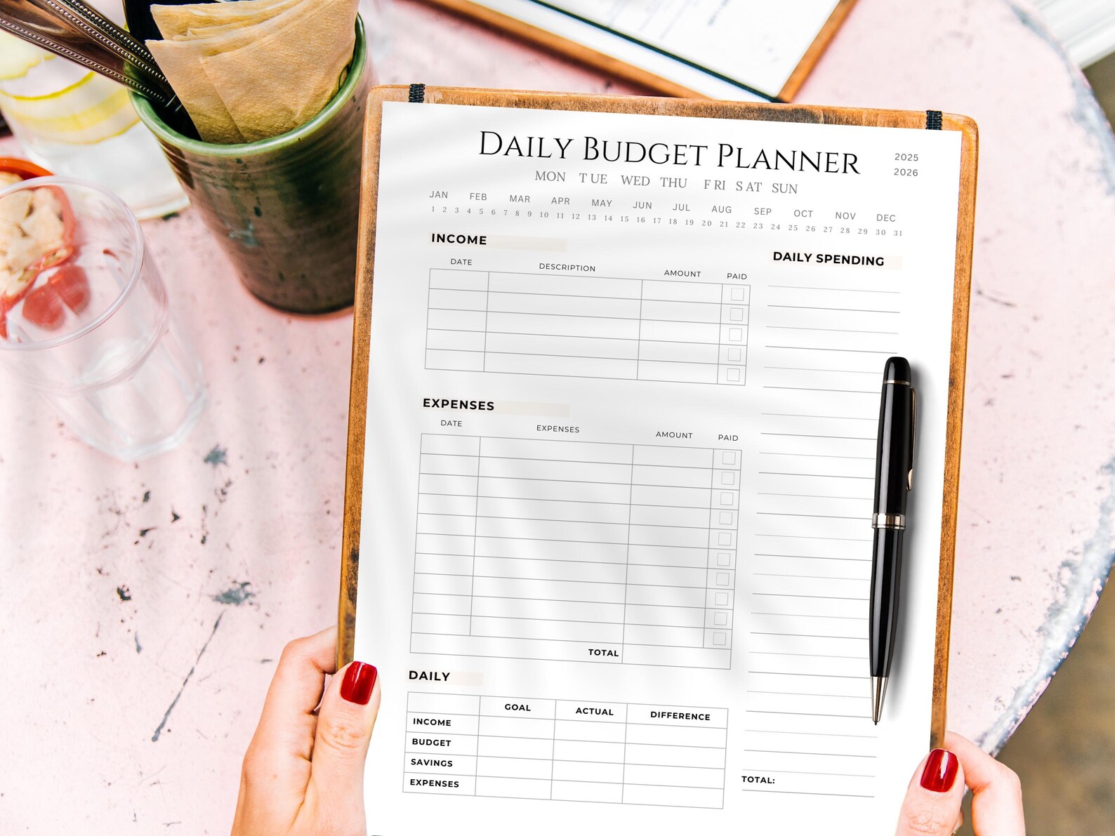 Digital Daily Budget Sheet & Printable PDF Budget Daily Planner ...