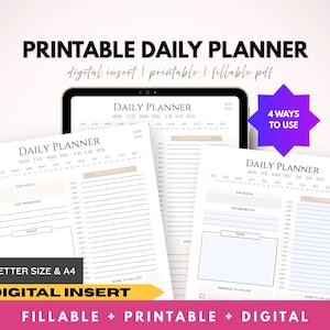 Daily Planner Printable Work to Do List Editable Task Organizer PDF ...