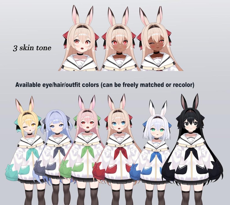 Customizable Rabbit Girl Vtuber | Live2d Model/beginner's Guide! A Girl ...