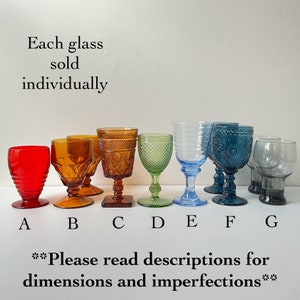 Vintage Mismatched Glassware, Rainbow Goblets / Mix and Match Vintage ...