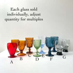 Vintage Mismatched Glassware, Rainbow Goblets / Mix and Match Vintage ...
