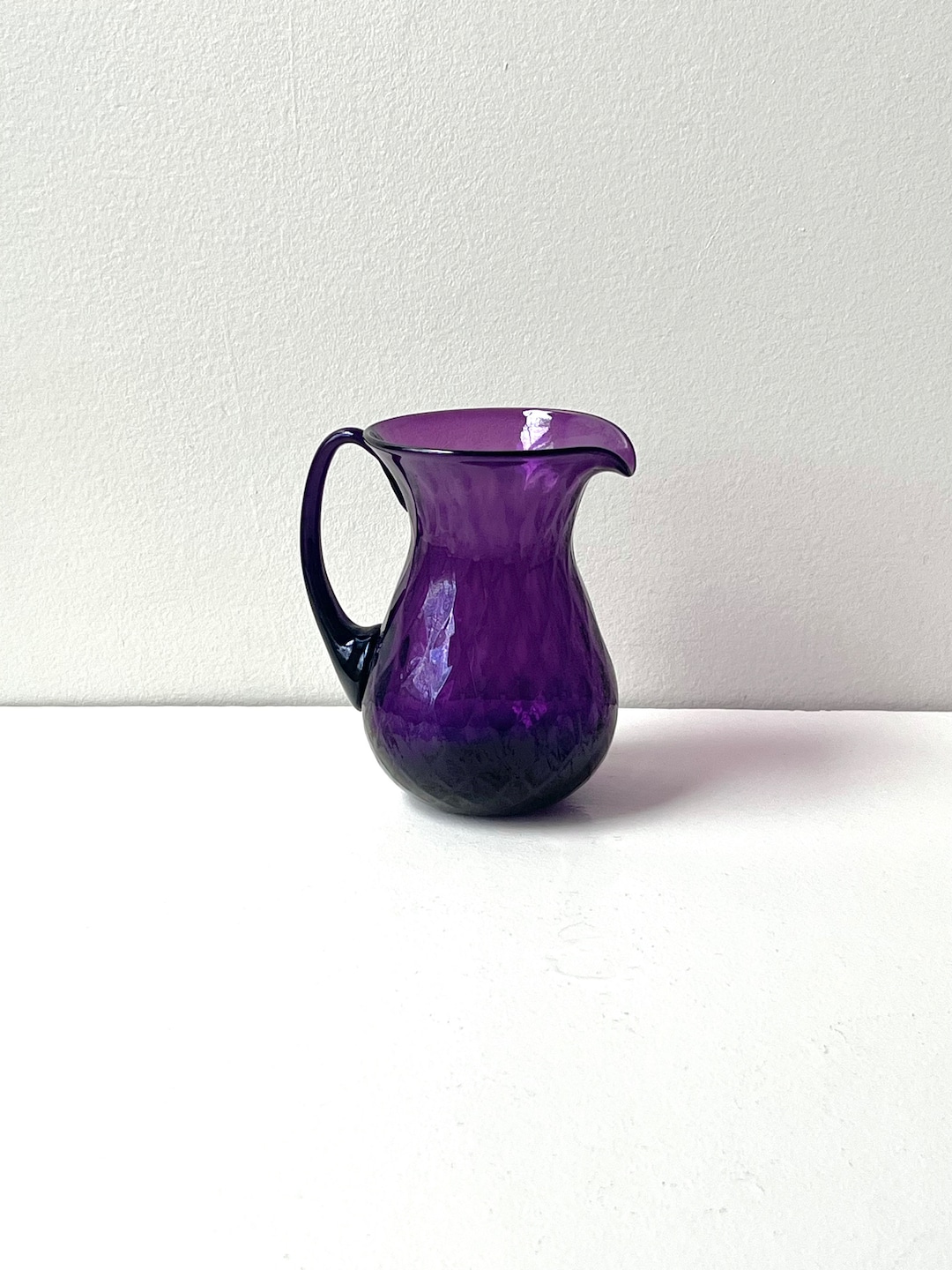 Vintage Pairpoint 16oz Hand Blown Glass Pitcher, 5" Amethyst Purple ...