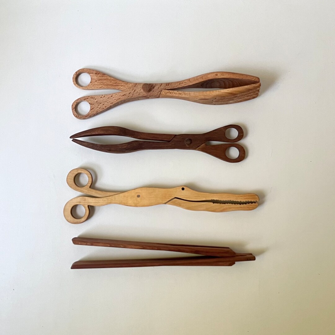 Wood Utensils, Salad Tongs or Toast Tongs, Your Choice / Scissor Spoon ...