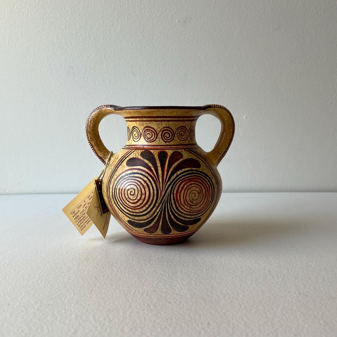Vintage Ancient Greek Pottery Handmade Museum Reproduction, 4.5 Amphora ...